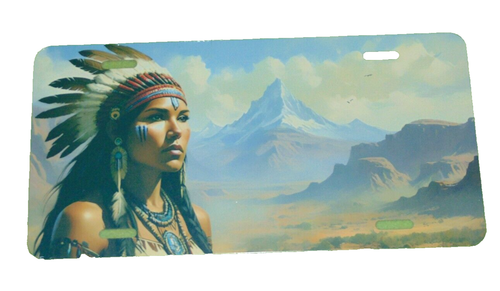 Native American Female Mountain License Plate 6 X 12 Inches Aluminum ...