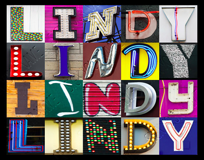 LINDY Name Poster featuring photos of actual sign letters | eBay