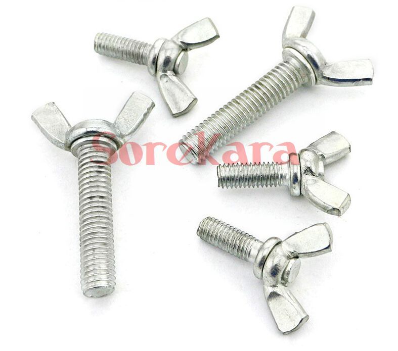 5PCS 304 Stainless Steel M4*0.7/M5*0.8/M6*1.0 Wing Bolt Butterfly Bolt ...