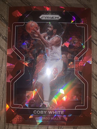 2021-22 Prizm Basketball Coby White Red Cracked Ice Prizm SP Chicago ...