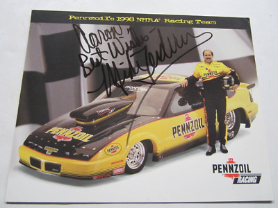 NHRA 1998 Autographed Mike Ferderer Pennzoil Pro Stock Drag Racing ...