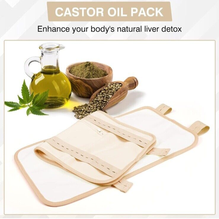 Castor Oil Pack,Adjustable Reusable Oil Pack Wrap for Liver Detox,Less ...