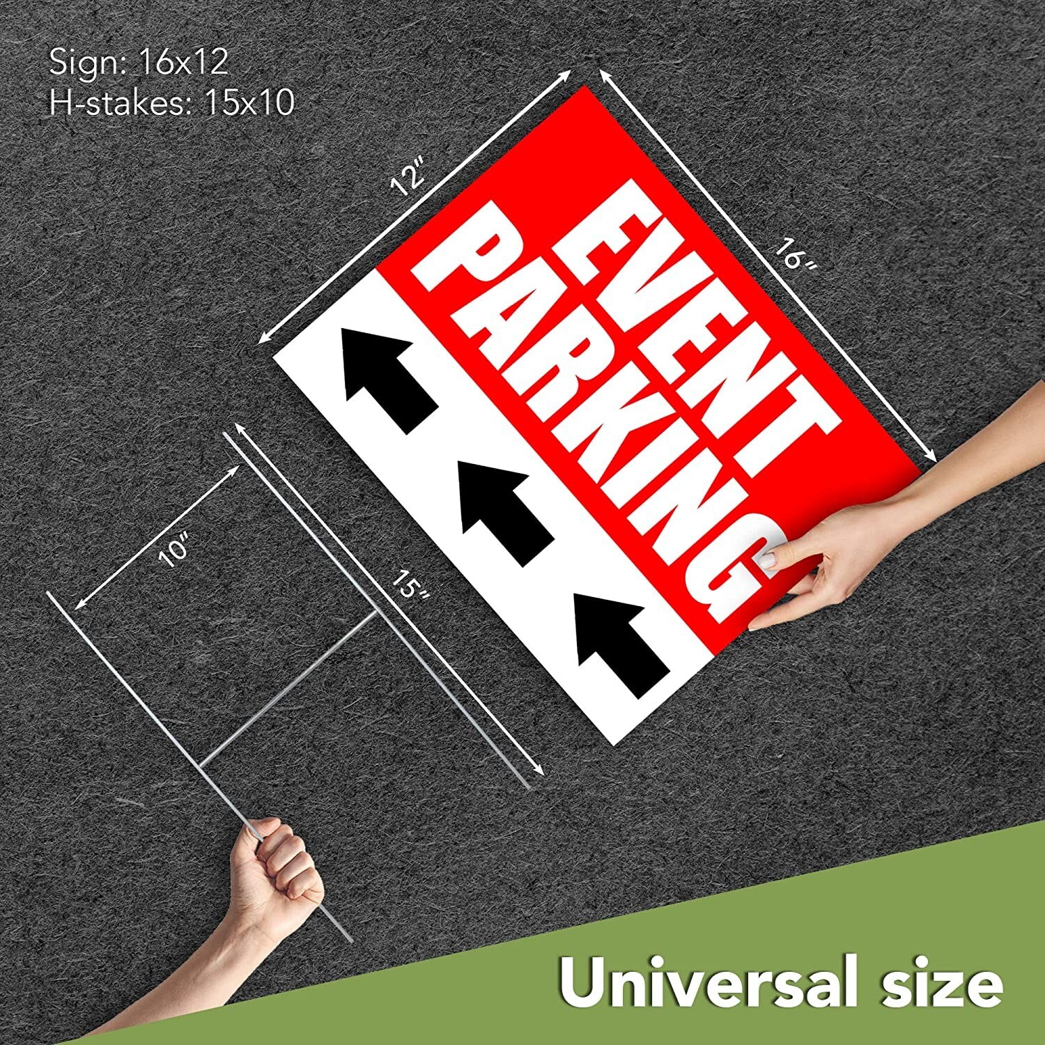 6 PC Event Parking Signs with Arrows, Double Sided Wedding Parking ...