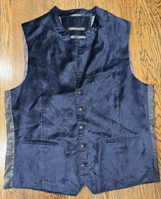 John Varvatos Dark Blue Velvet Vest- Size 42 | eBay