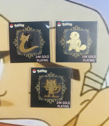 Pokémon 24k 3 Sticker Lot Pack Fresh Squirtle, Dratini, Meowth | eBay