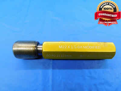 M22 X 1.5 6H METRIC MODIFIED THREAD PLUG GAGE 22 GO ONLY P.D. = 21.121 ...