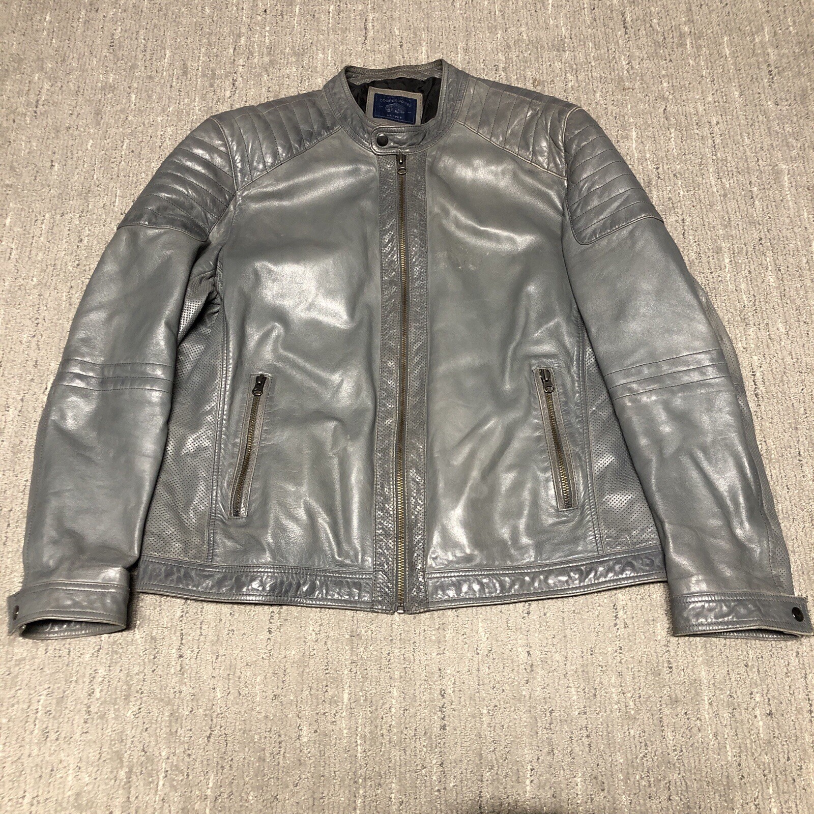 Vintage Cooper Jones Leather Cafe Racer Jacket Men Si… - Gem