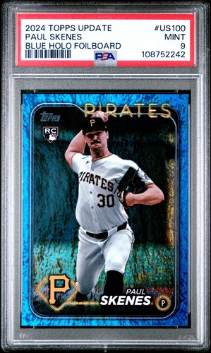 2024 TOPPS UPDATE US100 PAUL SKENES BLUE HOLO FOILBOARD /999 RC SP PSA ...