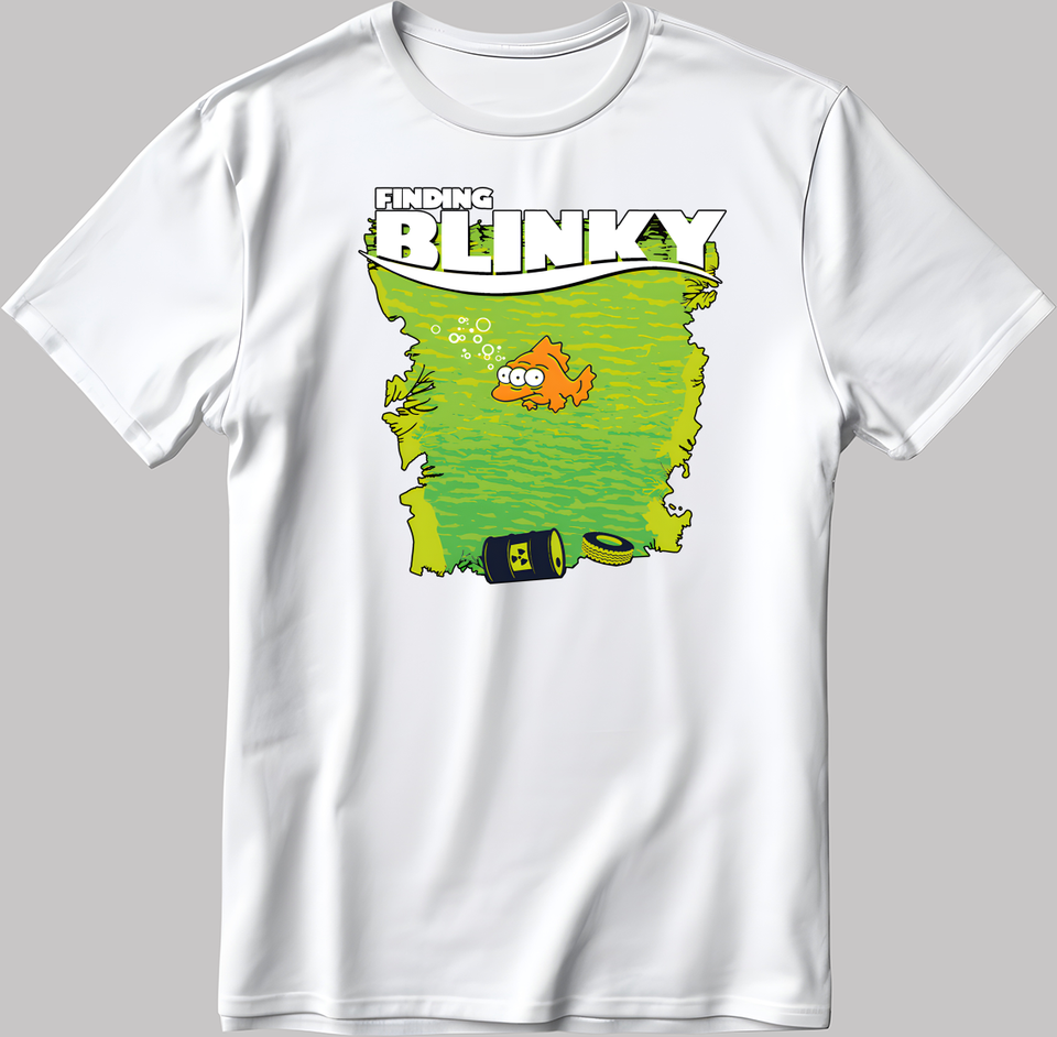 Finding Blinky Figure The Simpsons Short Sleeve White-Black Men's ...