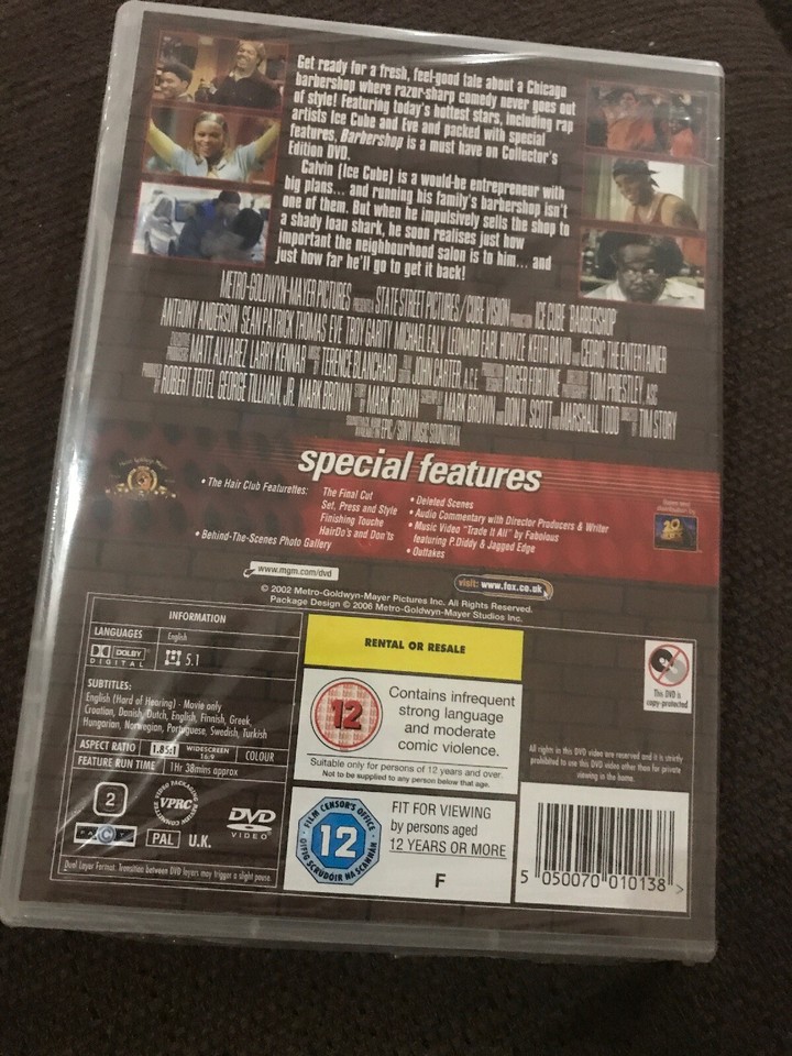 Barber Shop DVD Collectors Edition Sealed Ice Cube 5050070010138| eBay