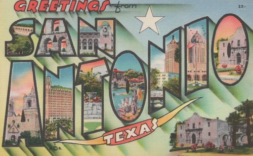 Postcard Large Letters Greetings from San Antonio Texas TX | eBay