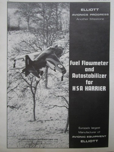 1/1971 PUB GEC MARCONI ELLIOTT AVIONIC EQUIPMENT HAWKER HARRIER ...