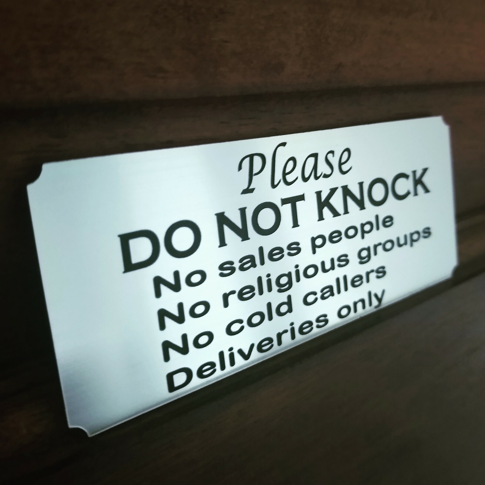 CUSTOM WORDING PERSONALISED POLITE DO NOT KNOCK SIGN DO NOT DISTURB DO ...