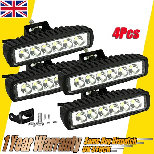 4X 12V LED SUV Work Light Bar Flood Spot Lights Driving Lamp Offroad ...