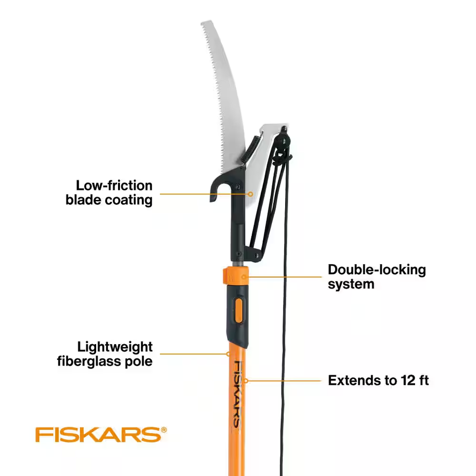 Fiskars Cut Capacity Tree Pruner Steel Blade Fiberglass Handled Extends ...