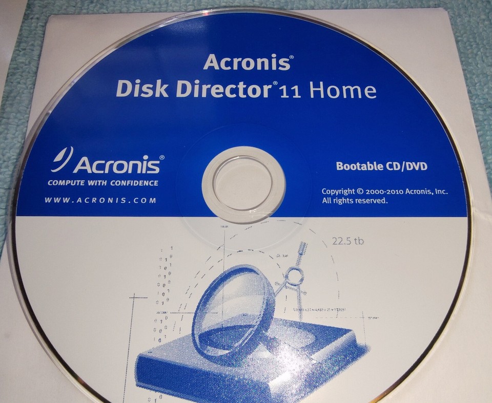 Acronis Disk Director 11 Home Partition Tool Software Disc, Guide ...