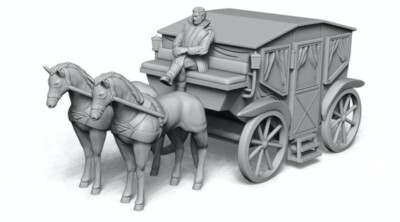 Stagecoach with Driver Dungeons and Dragons YourNeighborKnight D&D Mini ...