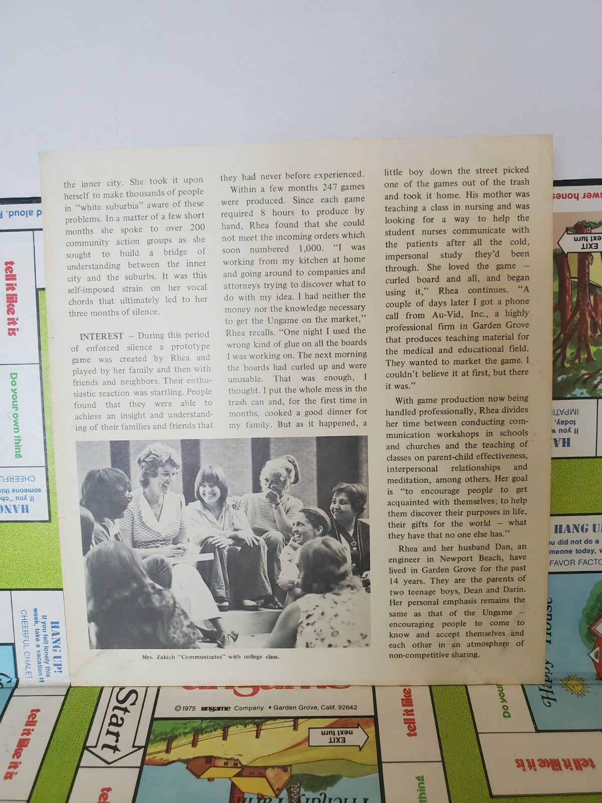 Vintage THE UNGAME Board Game by Ungame Company 1975~ Special Christian ...