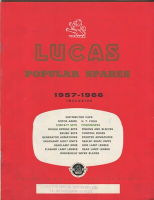 Lucas Popular Spares 1957-1966 inclusive catalogue | eBay