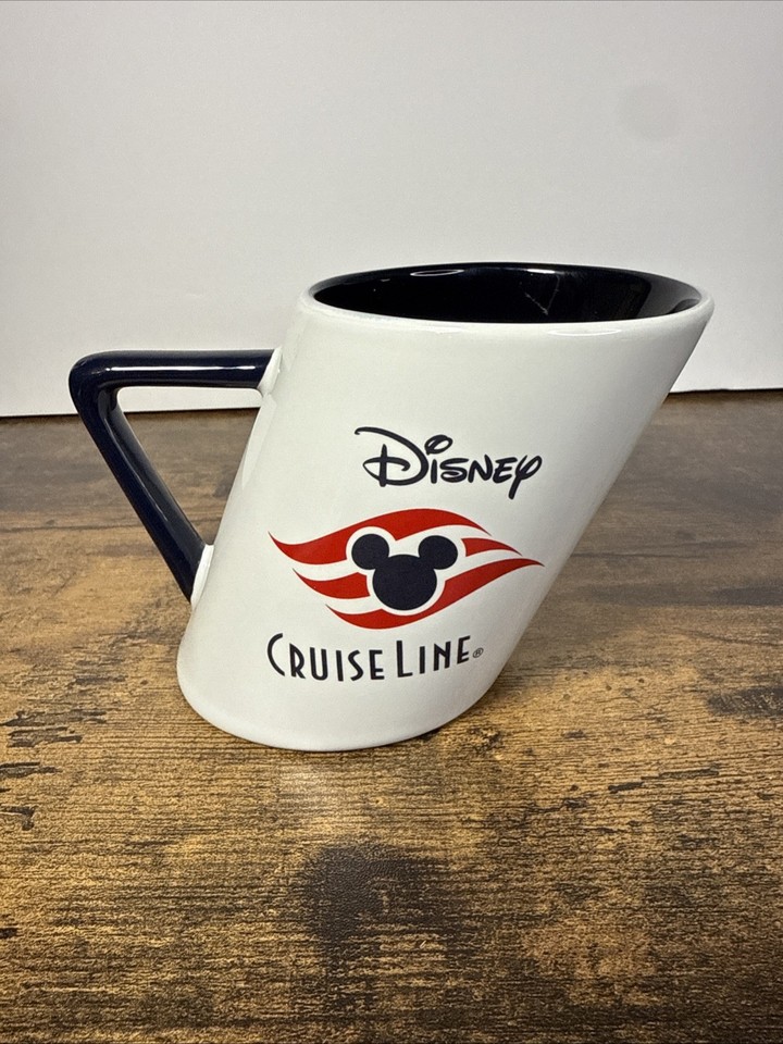 DISNEY CRUISE LINE SMOKESTACK MUG Slanted Coffee Cup Mickey Mouse ...