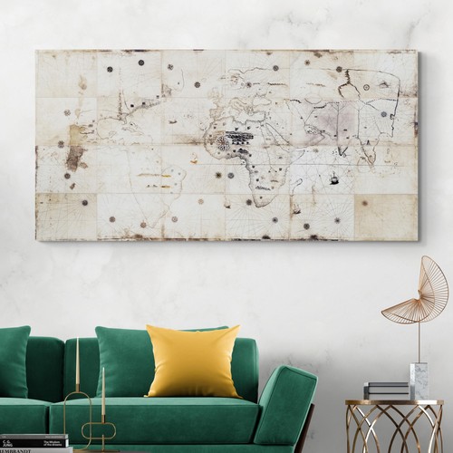 1529 Giovanni de Verrazzano World Map Atlantic Coast & Exploration ...