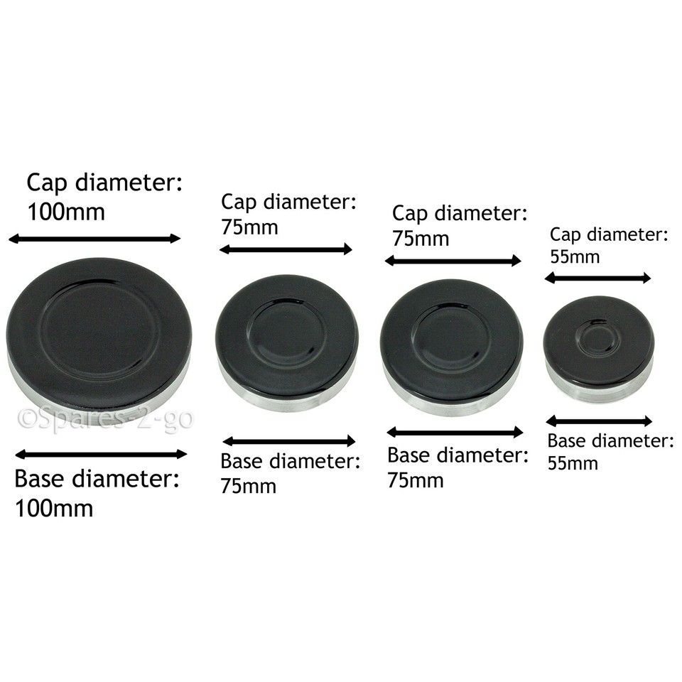 Hob Burner Flame Cap & Crown Kit for MIELE Oven Cooker Gas Small Medium ...