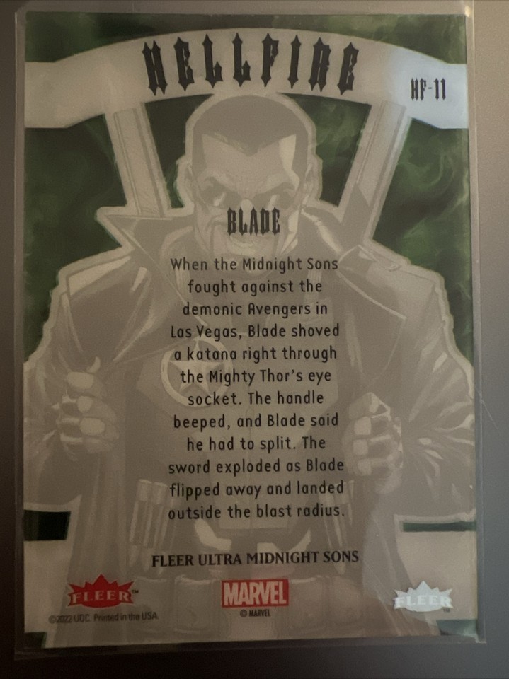 BLADE #HF-11 Hellfire Acetate Insert - Marvel Fleer Ultra Midnight Sons ...