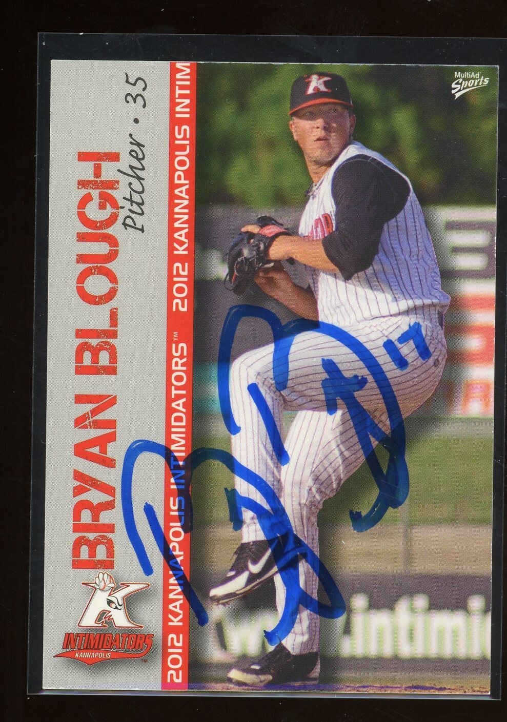 2012 Kannapolis Intimidators BRYAN BLOUGH Signed Card autograph auto ...
