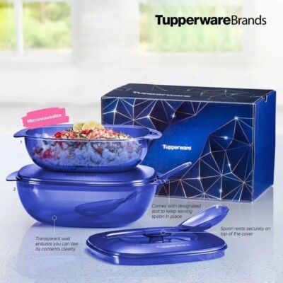 Royale Blue Crystalline Serverware - Tupperware Blue Color Transparent ...