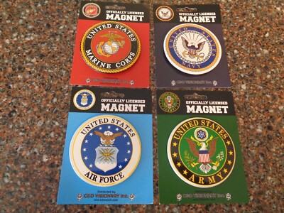 U.S. Armed Forces Set 4 Magnets 3" Army Navy Air Force Marines Magnet ...