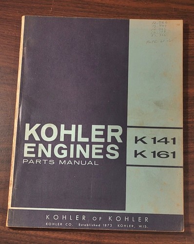Kohler Engines Parts Manual Models K141 / K161 Illistratrated | eBay