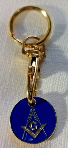 Masonic Square & Compass with letter G. Key ring fob - Gold colour fob ...