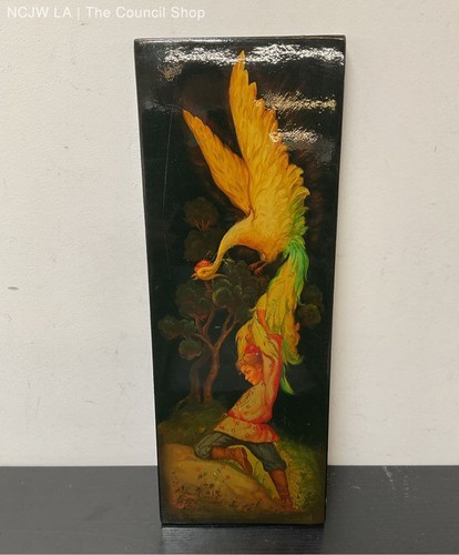 Vintage Fedoskino Russian Lacquer Firebird Wall Art Signed 16" | eBay