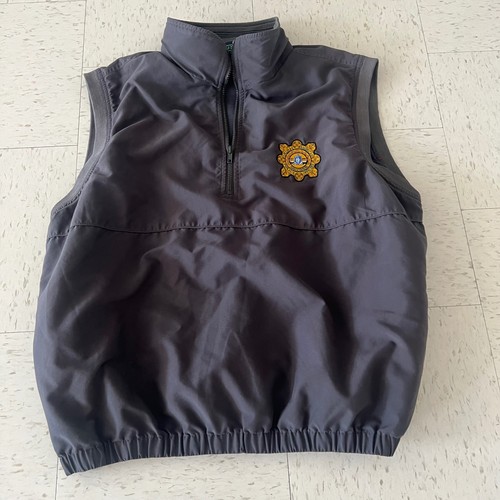Irish American Police Association Vest Pullover Sleeveless Gray 1/4 Zip ...