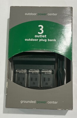 Outdoor Power Center - 3 Outlet Outdoor Plug Bank w/ 10 ft. Power Cord ...
