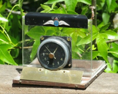 WWII British RAF Royal Air Force Aircraft 8 Day Clock Spitfire Smiths ...