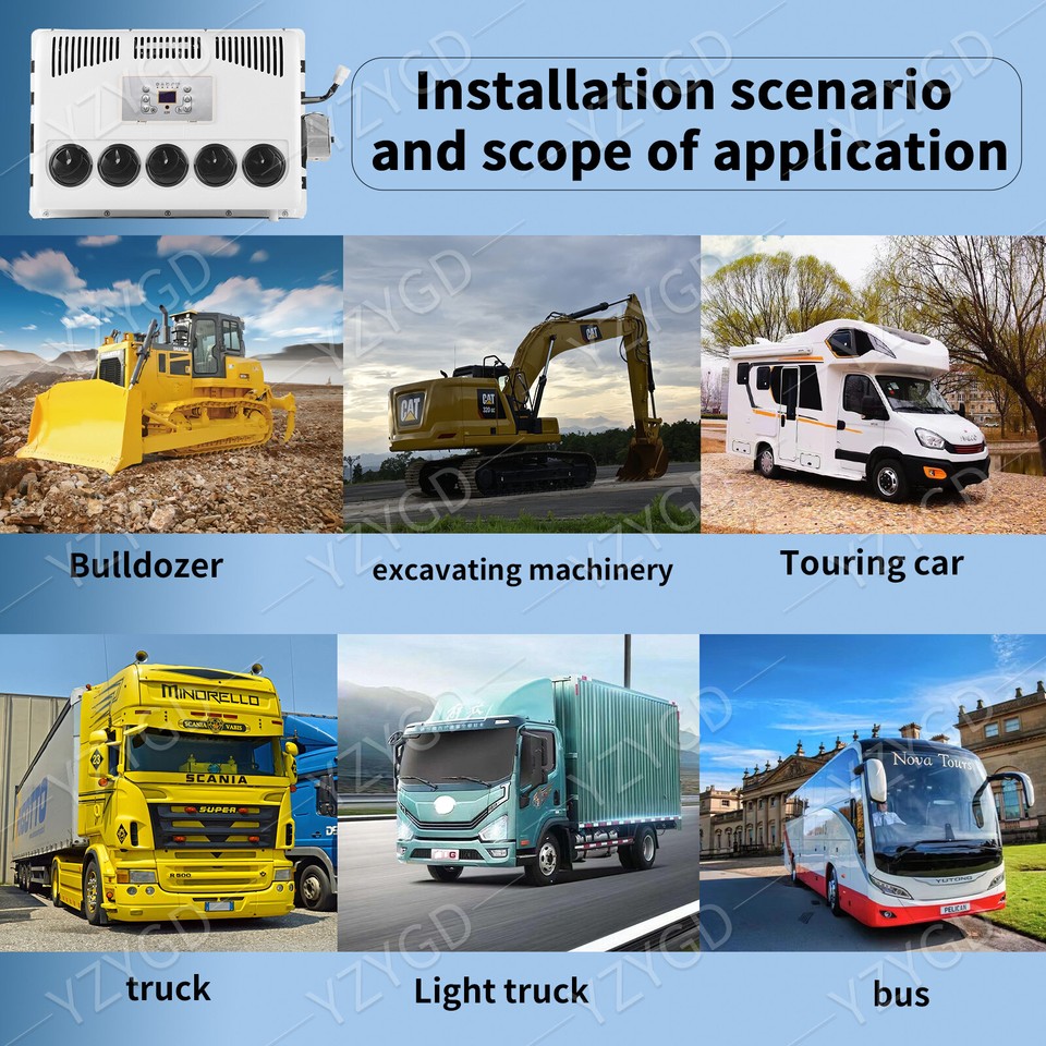 12V Car Truck Air Conditioner For Engineering Bus RV Caravan Split AC ...