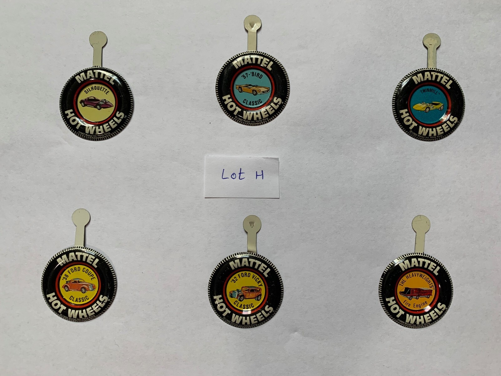 Vintage Hot wheel REDLINE Mattel BUTTONS BADGES PINS - Lot of 6 ...