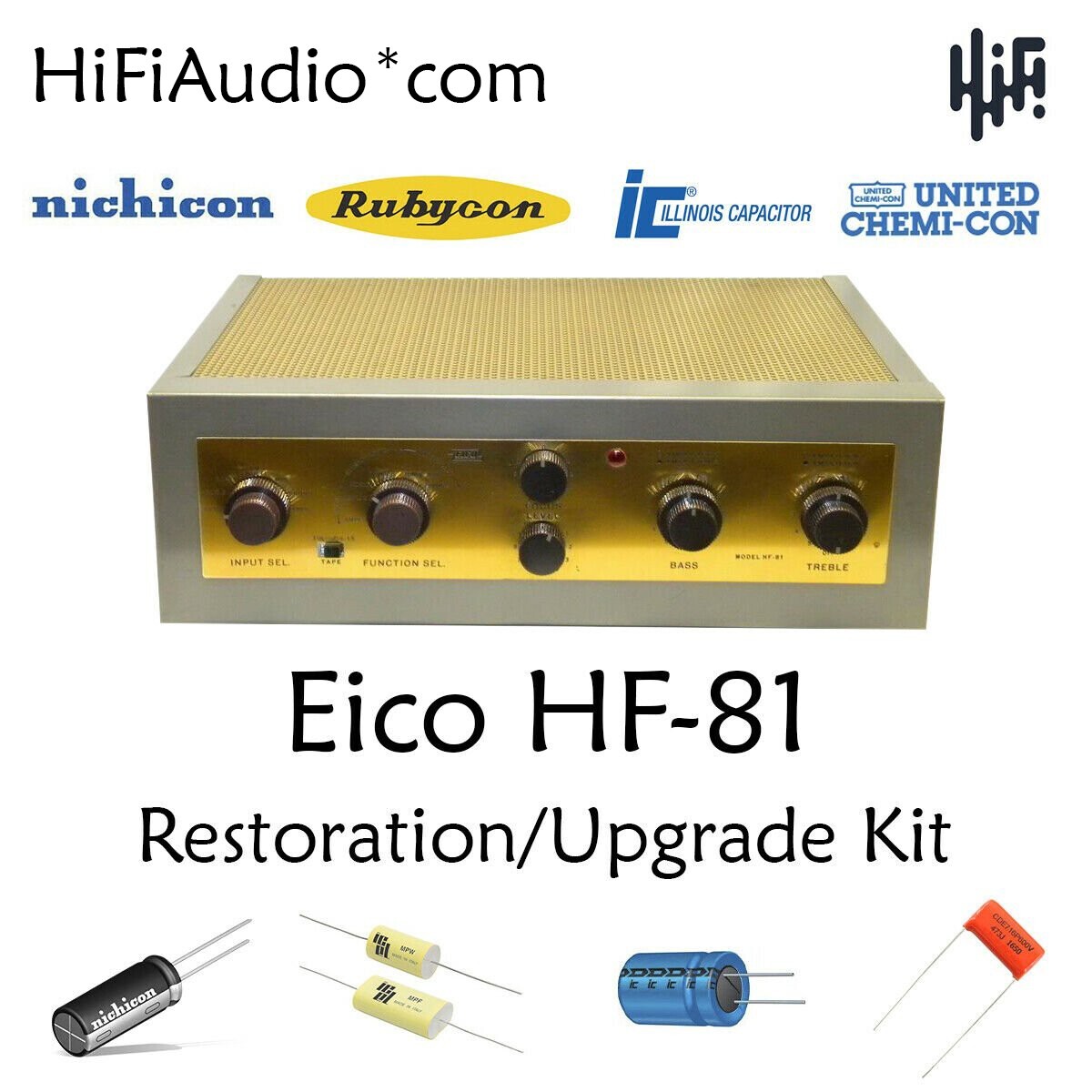 EICO HF-81 amp restoration recap repair upgrade rebuild kit filter ...