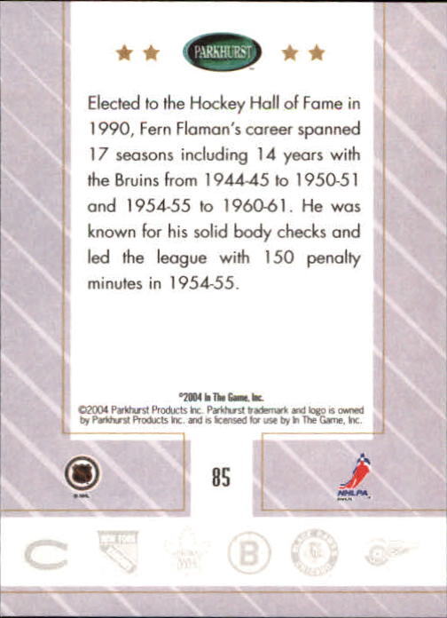 2003-04 (HKY) Parkhurst Original Six Boston #85 Fern Flaman - NM-MT | eBay