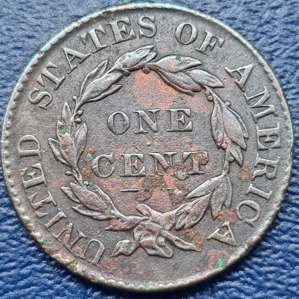 1828 Coronet Head Large Cent 1c Copper Coin Better Grade VF Details ...