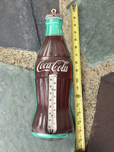 1950s ROBERTSON COLLECTIBLE COCA COLA BOTTLE THERMOMETER 17" TIN ...