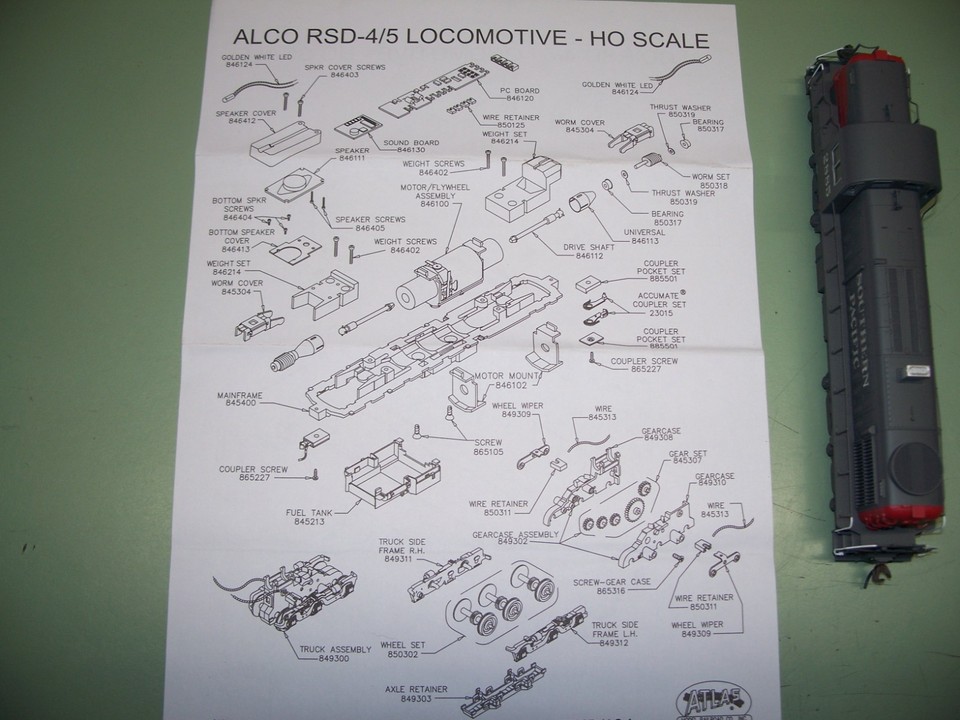 HO SCALE ATLAS CLASSIC SOUTHERN PACIFIC ALCO RSD-5 LOCOMOTIVE #2885 DCC ...
