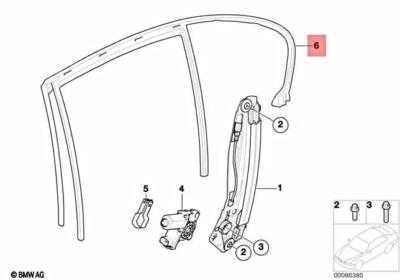 For BMW Genuine Window Channel Rear Left 51357008045 | eBay