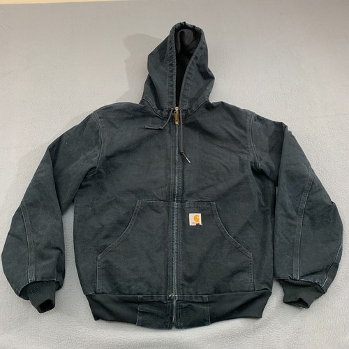 Vintage Carhartt Jacket Mens Small Black J131 BLK Canvas Workwear ...