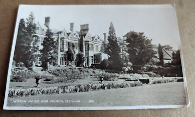 Vintage RPPC Postcard "Wiston Hour & Church Steyning" England sent 1953 ...