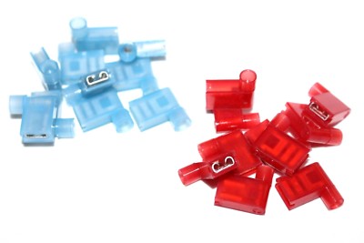 90° Degree Insulated Flag Terminal Connectors Crimp On Right Angle Blue ...