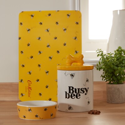 Cath Kidston Busy Bees Print Pet Ceramic Bowls, Dog Treat Jars & Cat ...
