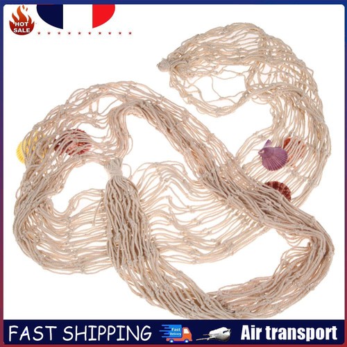 Tenture murale décorative pêche Nautical Net coton + Shell maritime mur ...