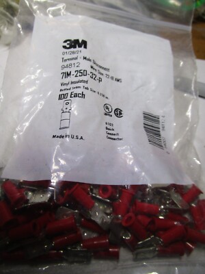3M 71M-250-32-P Terminals 22-18 .250 Male Disconnect QTY 100 | eBay